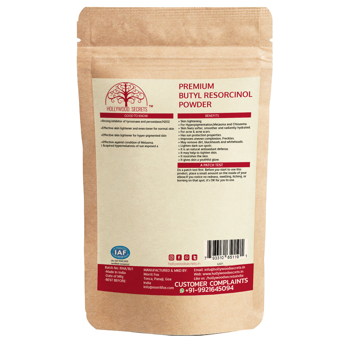4-n-Butyl Resorcinol Powder 50gm – Hollywood Secrets